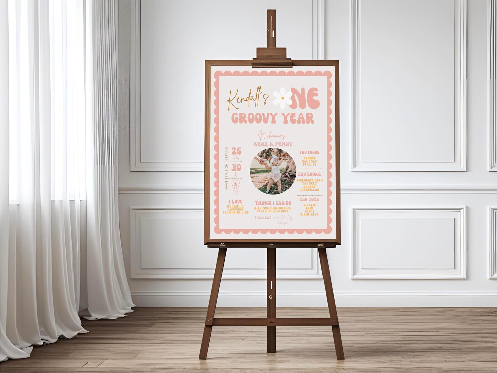 Groovy One Birthday Milestone Poster, Retro Milestone Poster, Hippie 70 ...
