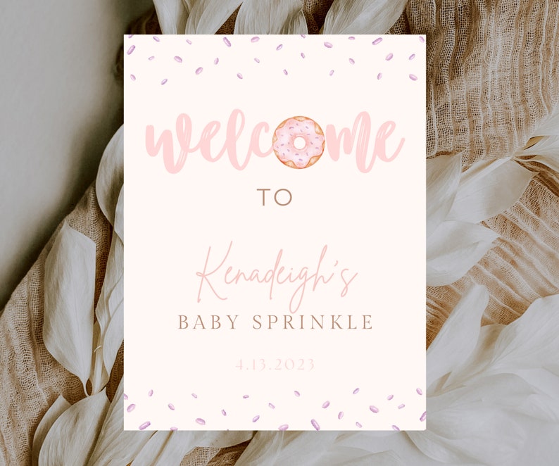 Editable Donut Welcome Sign Donut Sprinkle Shower Table Sign - Etsy