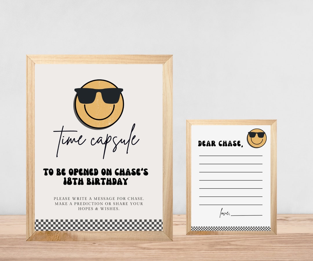 Two Cool Time Capsule, Smile Face Birthday Time Capsule, Smiley ...
