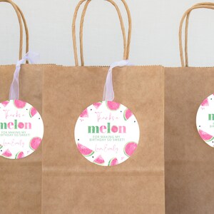 Editable Watermelon Birthday Thank You Stickers Favor Tags Thanks A ...