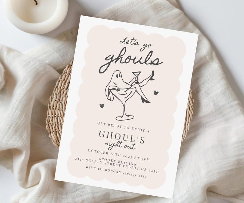 Ghouls Night Out Invitation, Girls Night Out Invite, Halloween Party ...