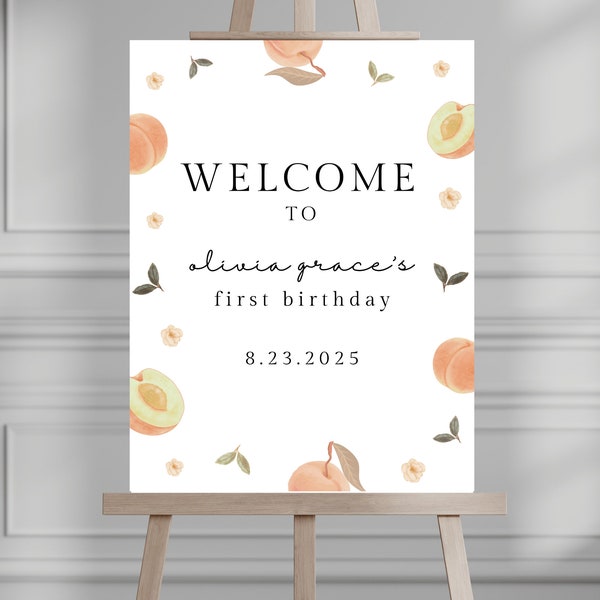 One Sweet Peach Welcome Sign - Etsy