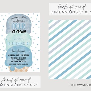 Editable Ice Cream Truck Birthday Invitation I Scream You Scream We All ...