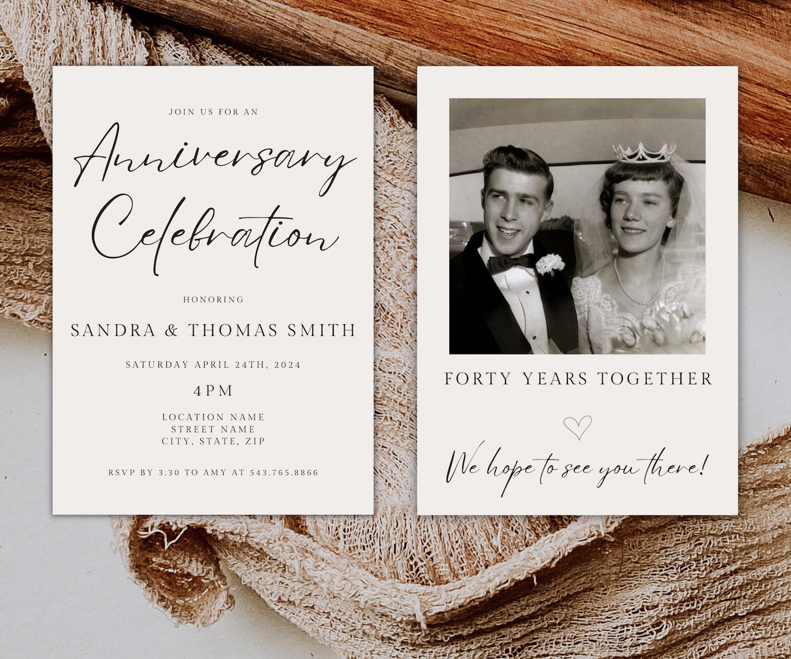 40th Anniversary Invitation Template, Anniversary Party Invitation ...