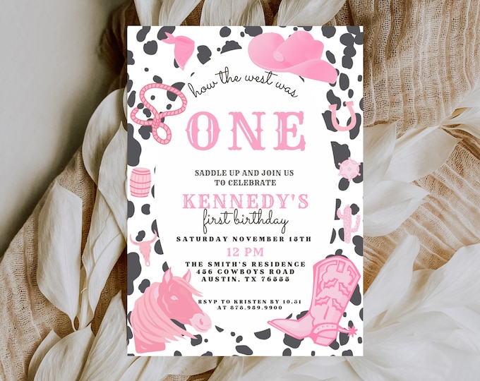 FIRST RODEO Invitation Template, Printable Wild West Birthday Invite ...