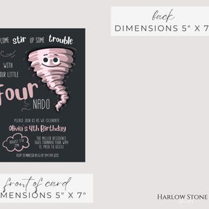 Girl Fournado Birthday Party Invitation | Storm Weather Party ...