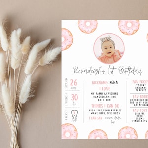 Any Age Donut Birthday Poster Donut Birthday Poster Donut Grow up Party ...