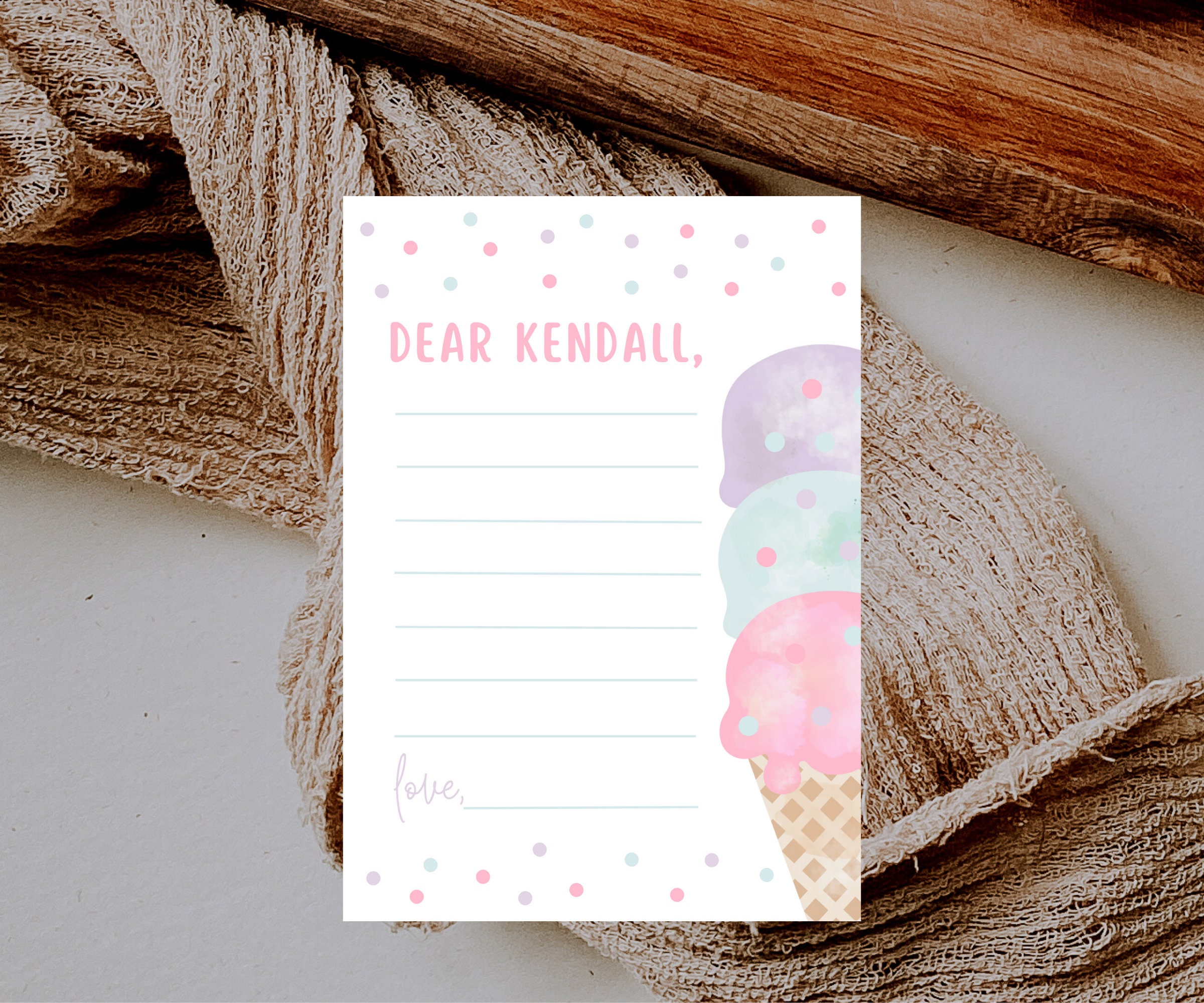 Ice Cream Time Capsule Template Ice Cream Birthday Party Ice - Etsy