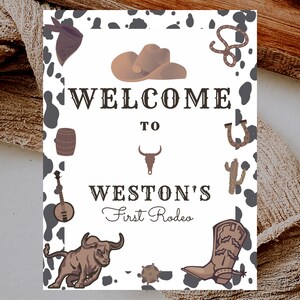 FIRST RODEO Welcome Sign 1st Rodeo, Printable Wild West Birthday Sign ...