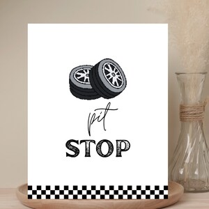Racecar Party, Pit Stop Table Sign, Refueling Station Sign, Editable ...
