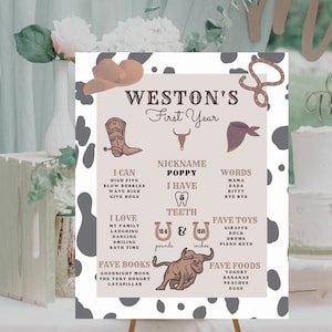 FIRST RODEO Milestone Sign 1st Rodeo, Printable Wild West Birthday Sign ...