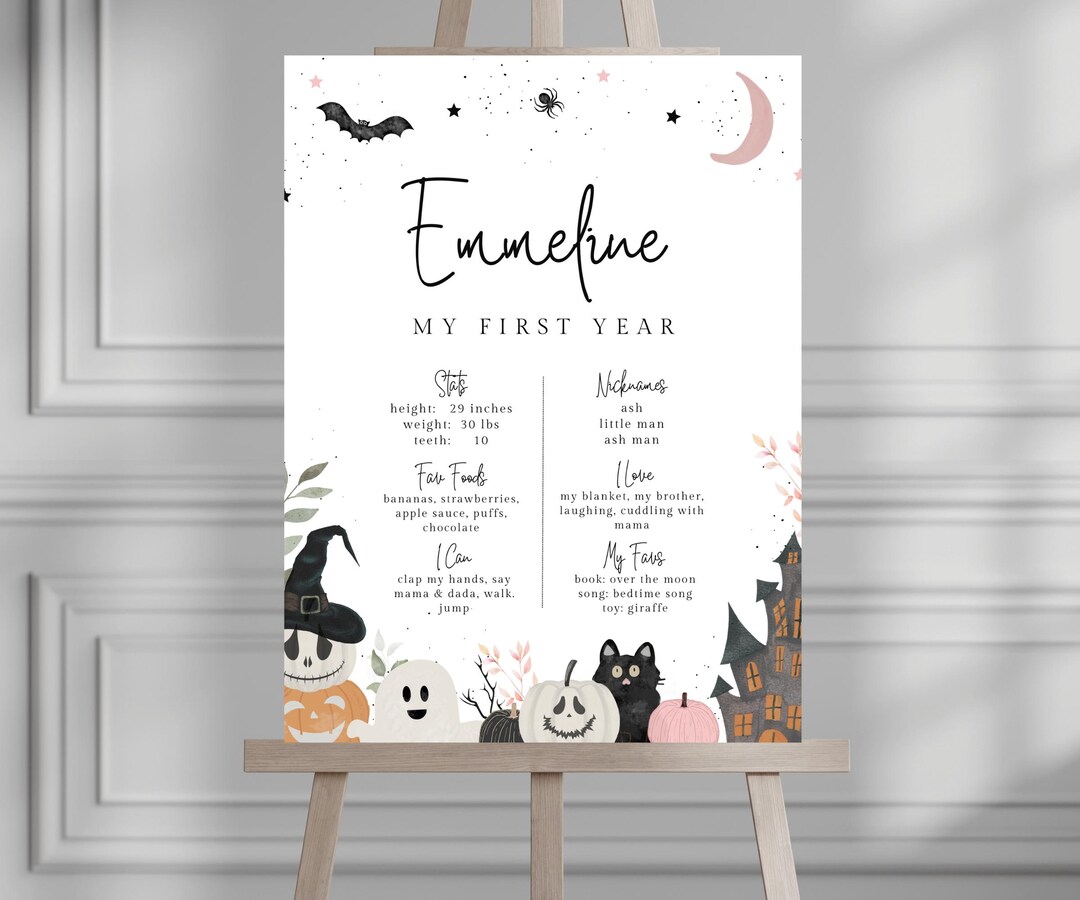 Halloween Party Milestone Sign, Halloween Spooky One Birthday Party ...