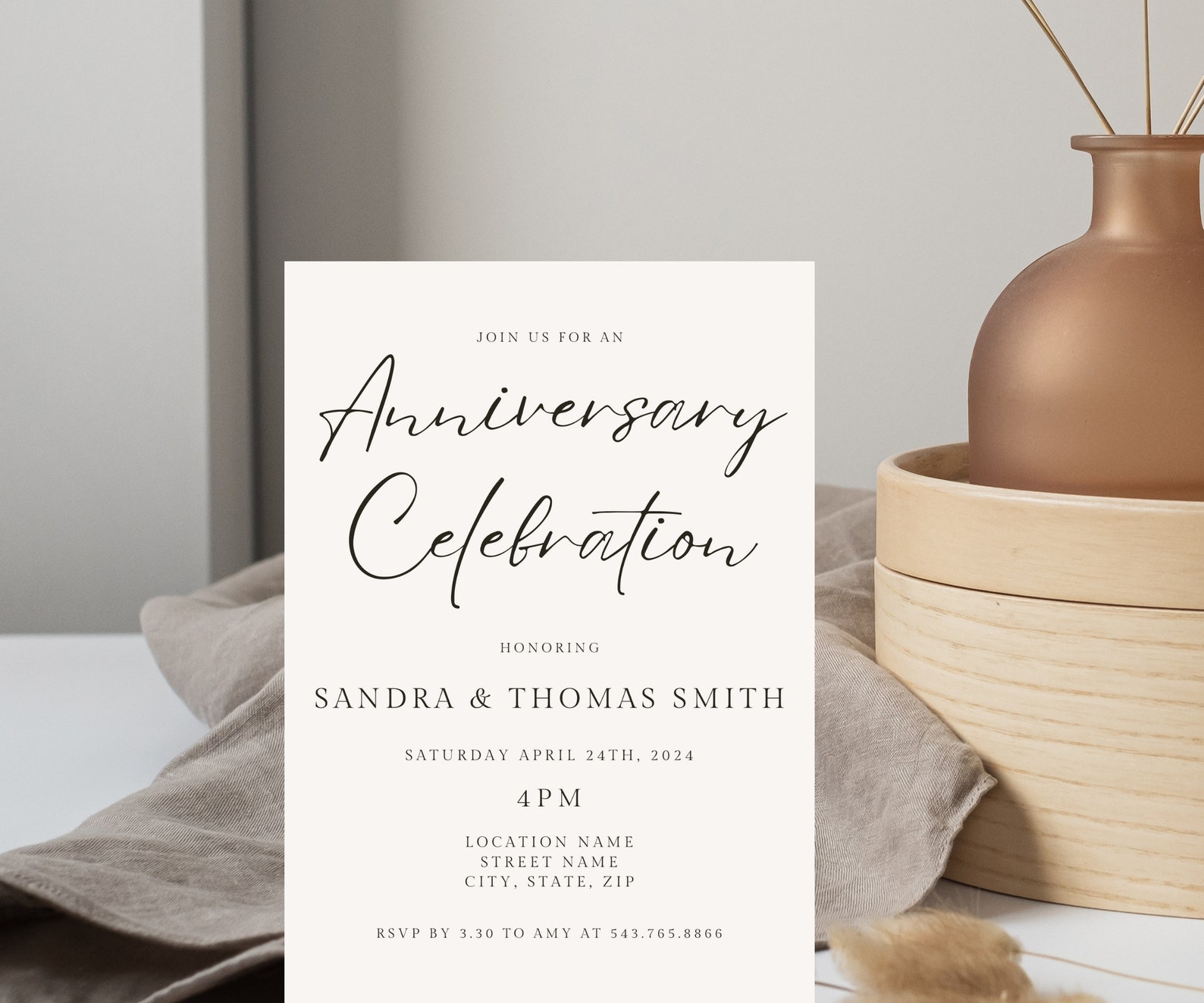 40th Anniversary Invitation Template, Anniversary Party Invitation ...