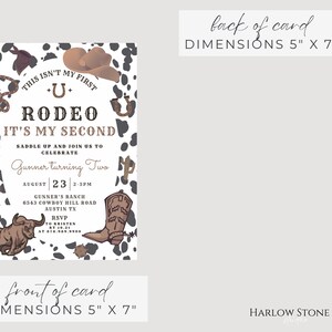 Editable My Second Rodeo Invitation Cowboy Birthday Invite Wild West ...
