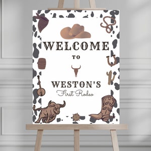 FIRST RODEO Welcome Sign 1st Rodeo, Printable Wild West Birthday Sign ...