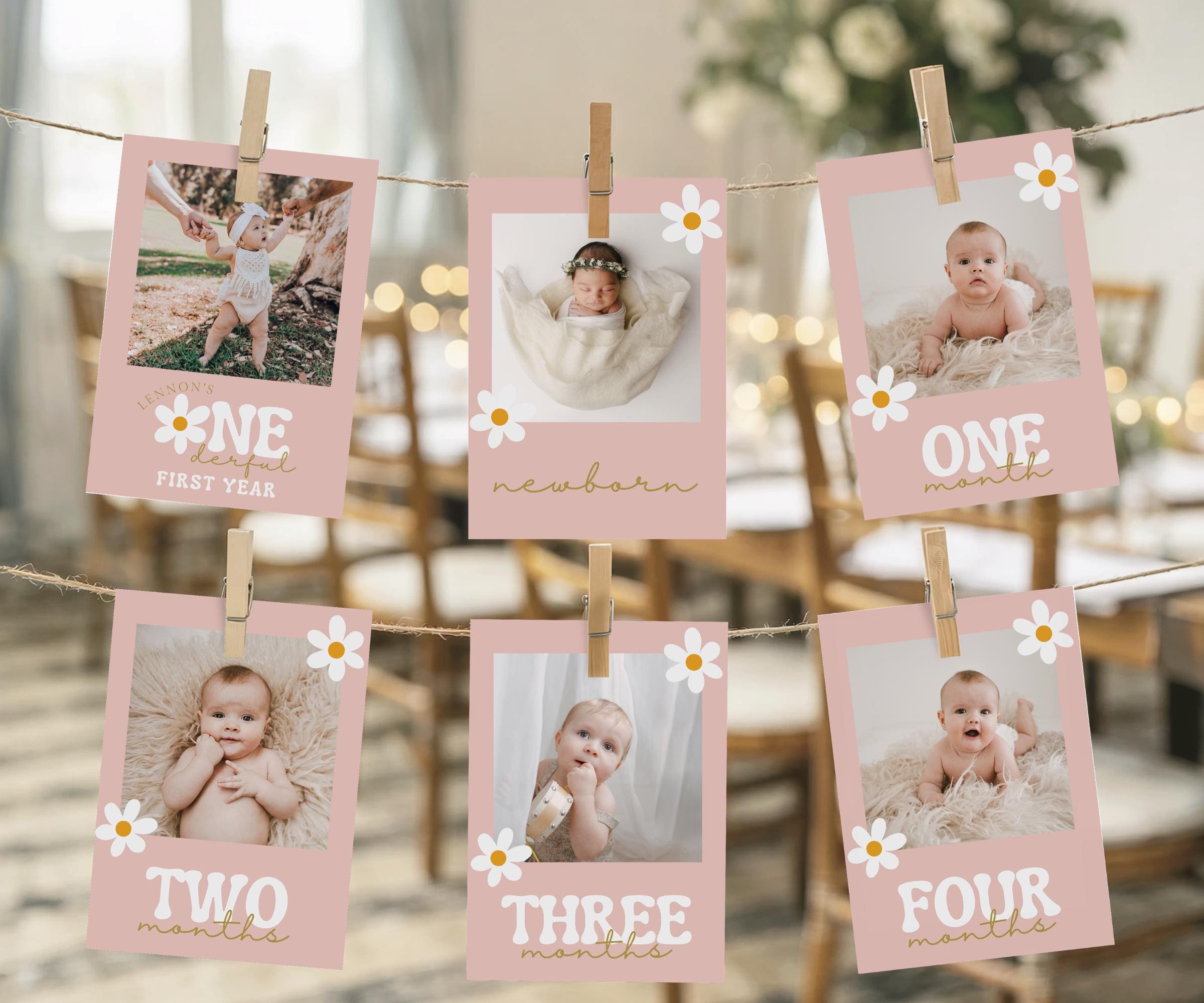 EDITABLE Daisy Monthly Photo Banner, Daisy Monthly Photos Tags ...