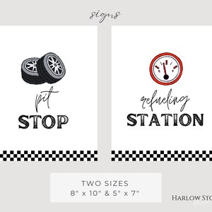 Racecar Party, Pit Stop Table Sign, Refueling Station Sign, Editable ...