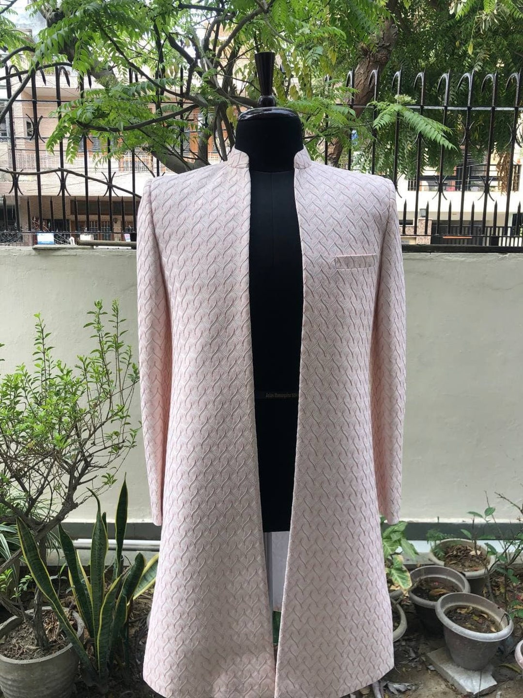 Handmade Mens Japanees Knitted Shrug| Mens Front Open Sherwani|indian ...