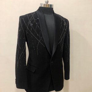Hand Embroidered Fancy Tuxedo Suit for Men | Wedding Wear Tuxedo Suit ...