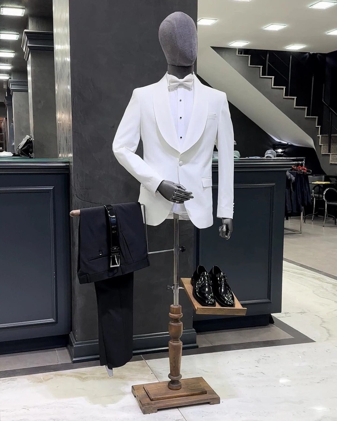 CUSTOM FIT Men's Tuxedo - Groom Suit - Wedding Suit Shawl Collar Slim ...