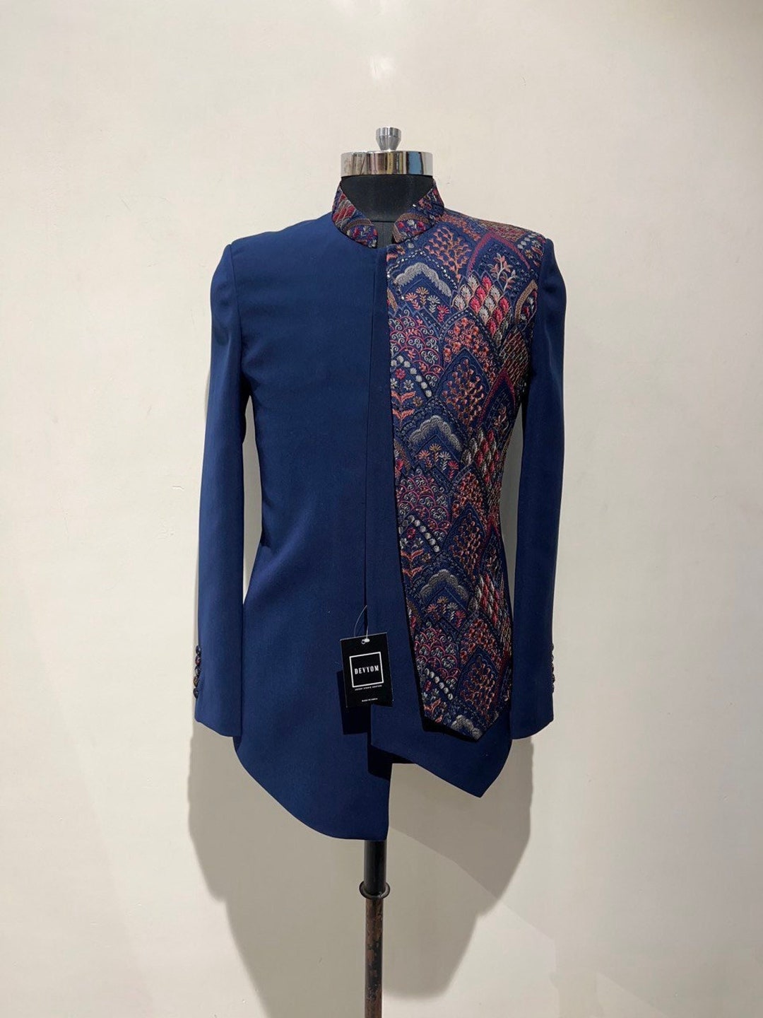 Buy Handmade Trail Cut Embroidered Bandhgala Suit Jodhpuri Blazer for ...