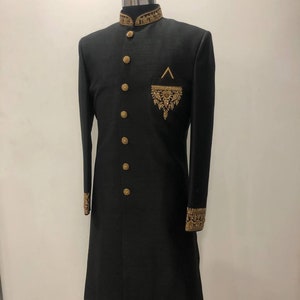 Mens Wedding Wear Embroidered Sherwani Set | Sherwani for Men | Mens ...