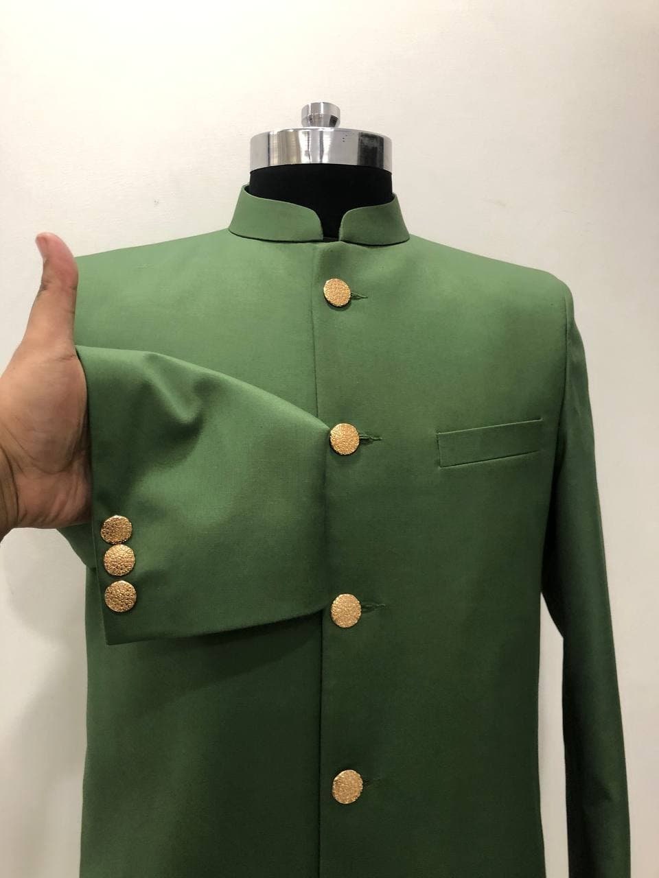 Handmade Solid Nawabi Sherwani With Pajamas| Indian Wedding Wear ...