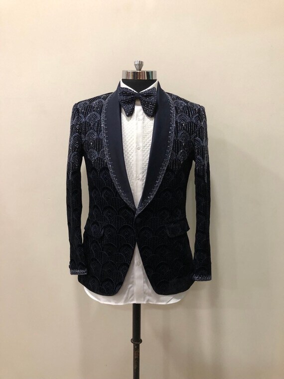 Hand Embroidered Fancy Tuxedo Suit for Men Wedding Wear - Etsy