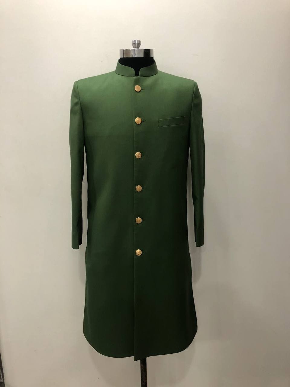 Handmade Solid Nawabi Sherwani With Pajamas| Indian Wedding Wear ...
