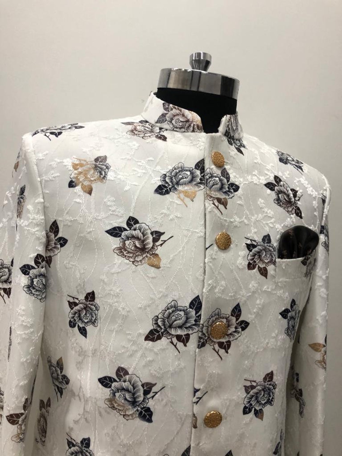 Mens Floral Print Blazer jodhpuri Blazer for Menmens - Etsy