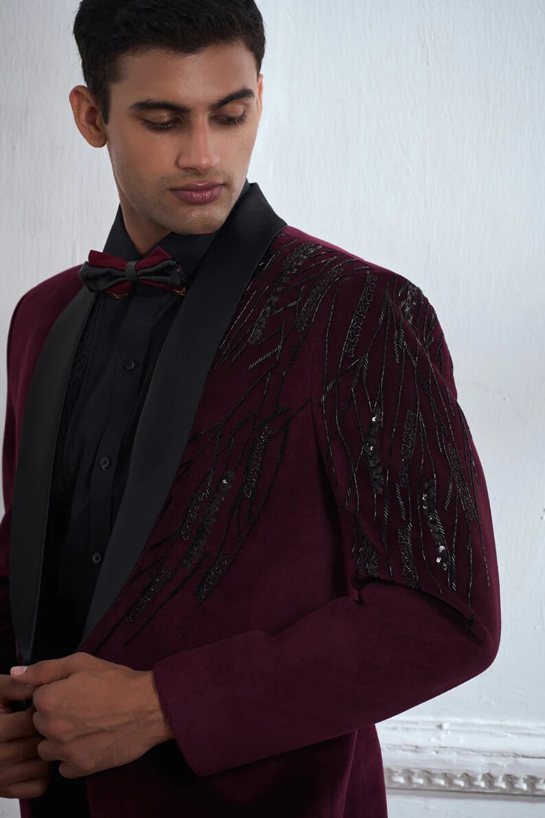 Hand Embroidered Fancy Tuxedo Suit for Men Wedding Wear - Etsy