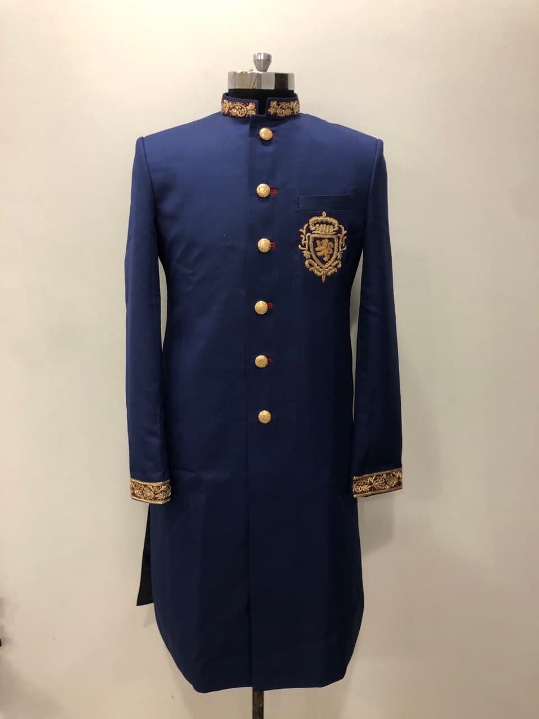 Hand Embroidered Mens Wedding Wear Embroidered Sherwani | Sherwani for ...
