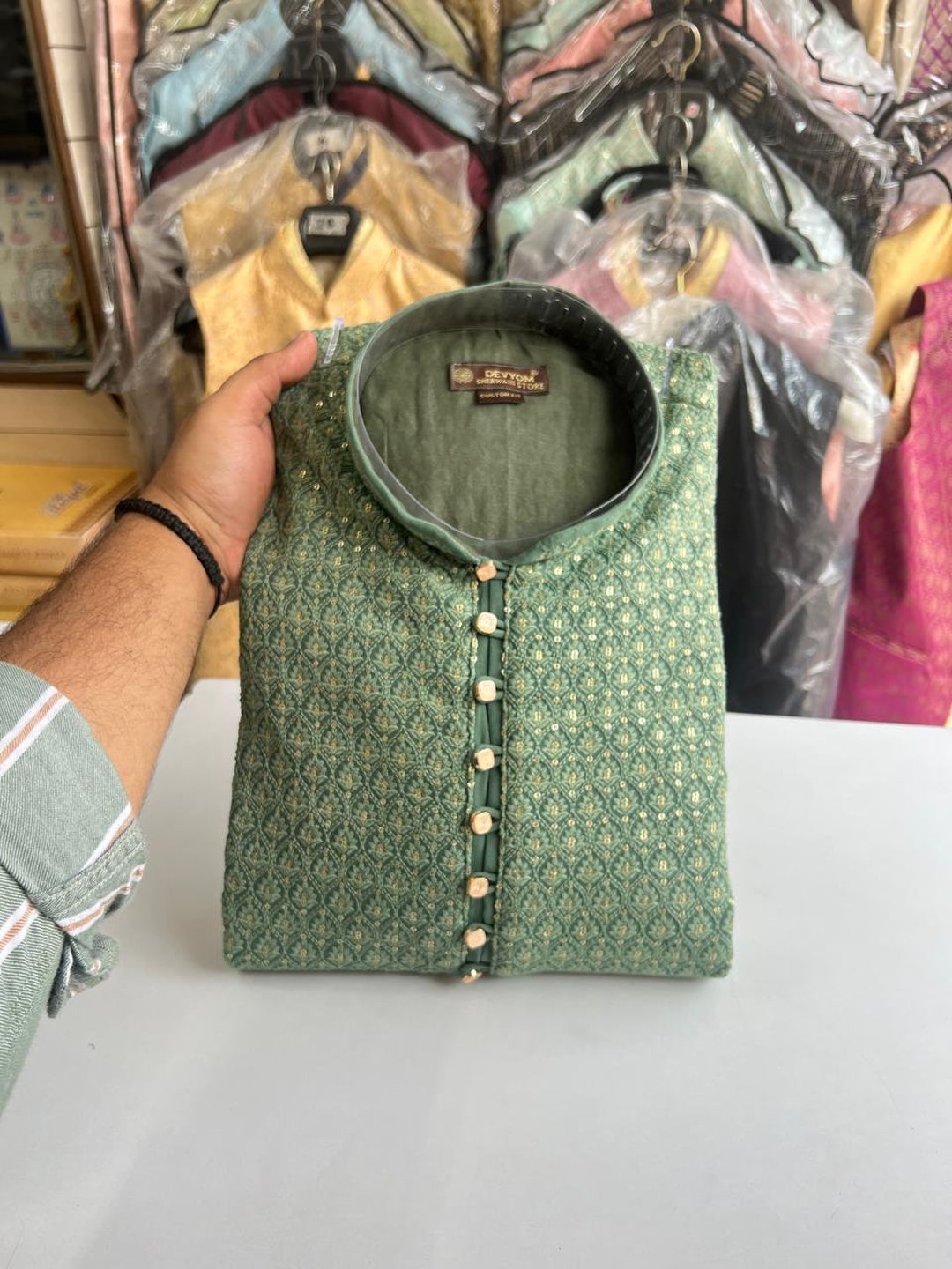 Mens Lucknowi Chikankari Kurta Pyjama Set| Indian Kurta Pajama Set for ...
