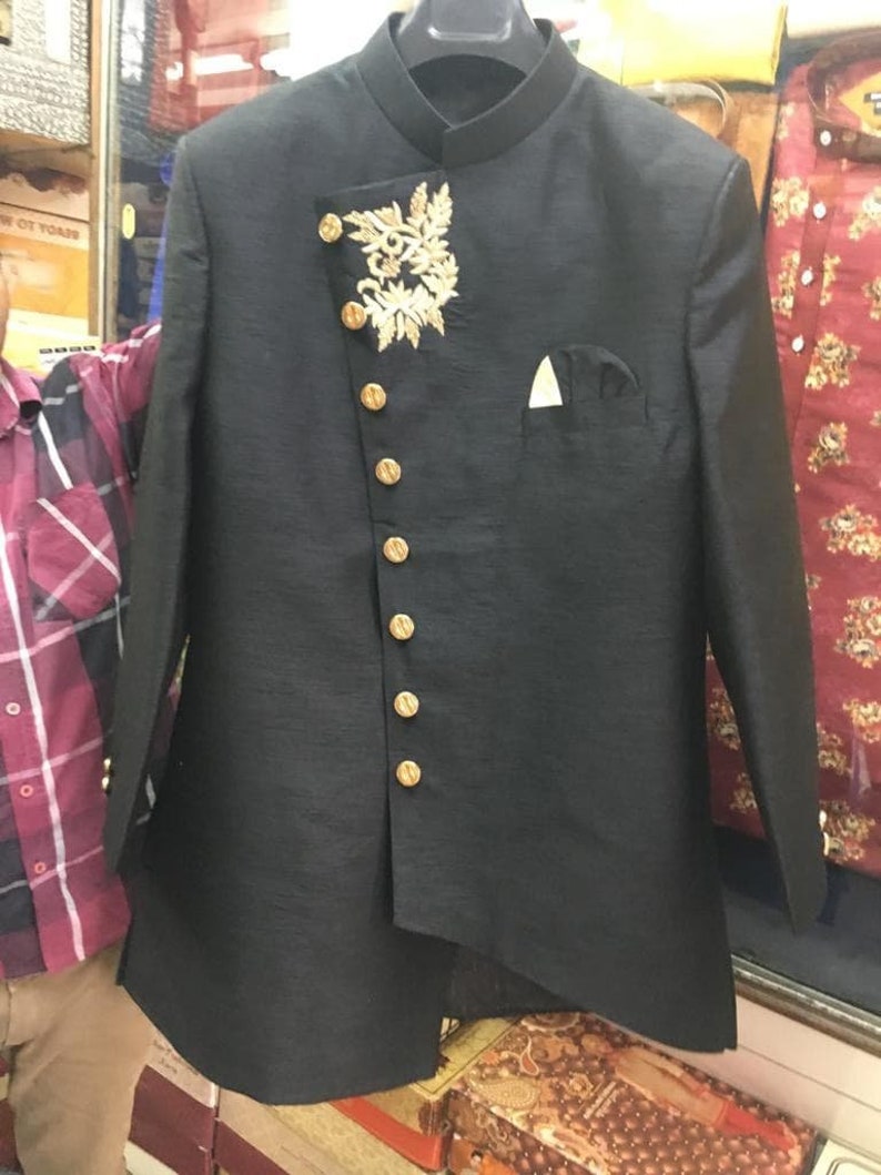 Hand Embroidered Indo Western Set With Patiala Pants Sherwani - Etsy
