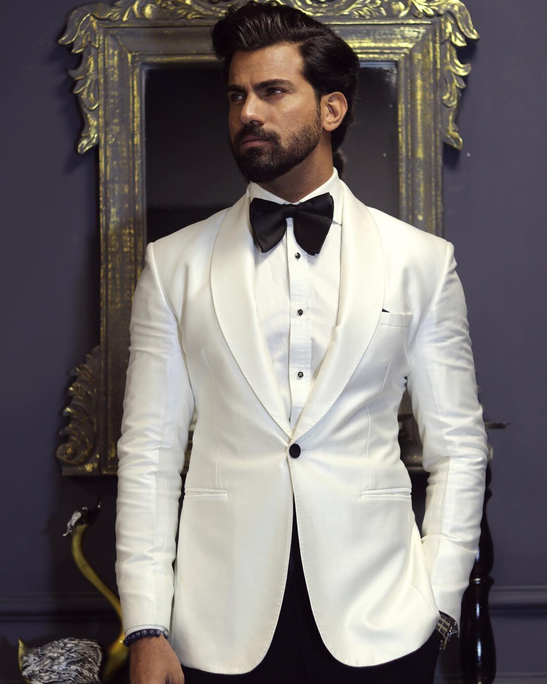 CUSTOM FIT Men's Tuxedo - Groom Suit - Wedding Suit Shawl Collar Slim ...
