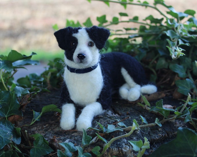 Needle Felted Gray, White, and Brown Wool Puppy/dog Toy/decoration/gift ...