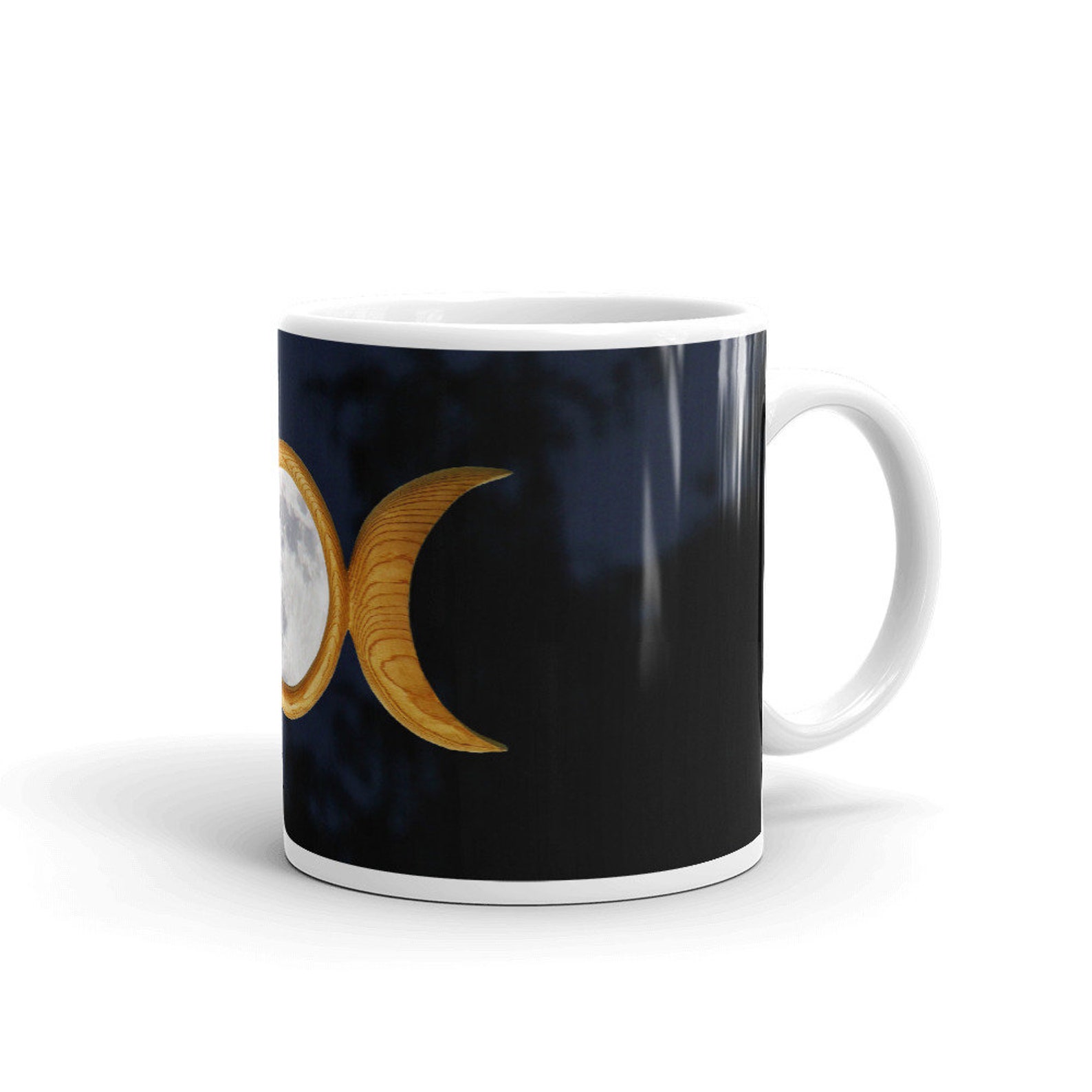 Celtic Triple Moon Goddess Ceramic Coffee Mug Full Moon Night Sky ...