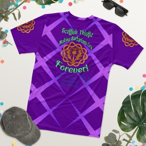 Scottish Thistle Purple Unisex T-shirt | Celtic Knot Carving | Highland ...