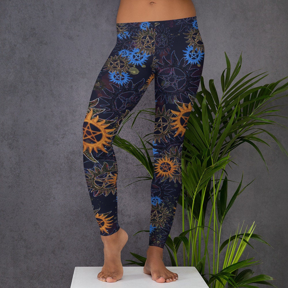 Sunburst Pentacle Supernatural Leggings Wood Anti-possession Symbol ...