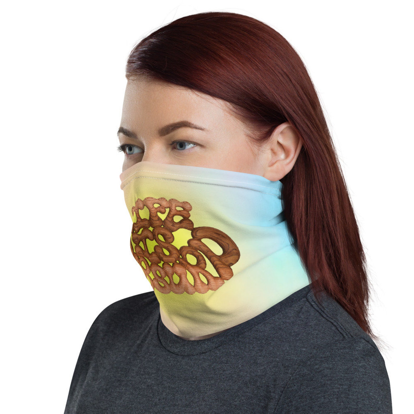 Life is Absurd Neck Gaiter Pastel Tie Dye Face Mask Sunny Glow Blue ...