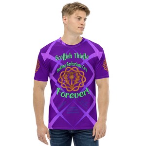 Scottish Thistle Purple Unisex T-shirt | Celtic Knot Carving | Highland ...