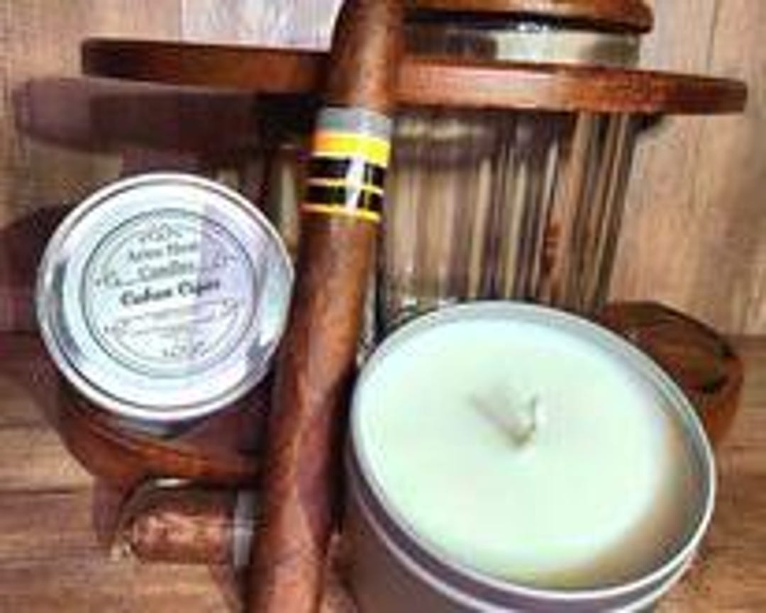 Cuban Cigar Soy Wax Scented 8oz Candle Silver or Gold Travel Tin Contry ...