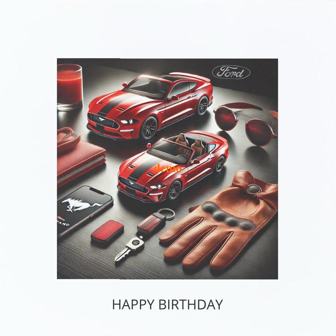 Happy Birthday Card Ford Mustang - Etsy