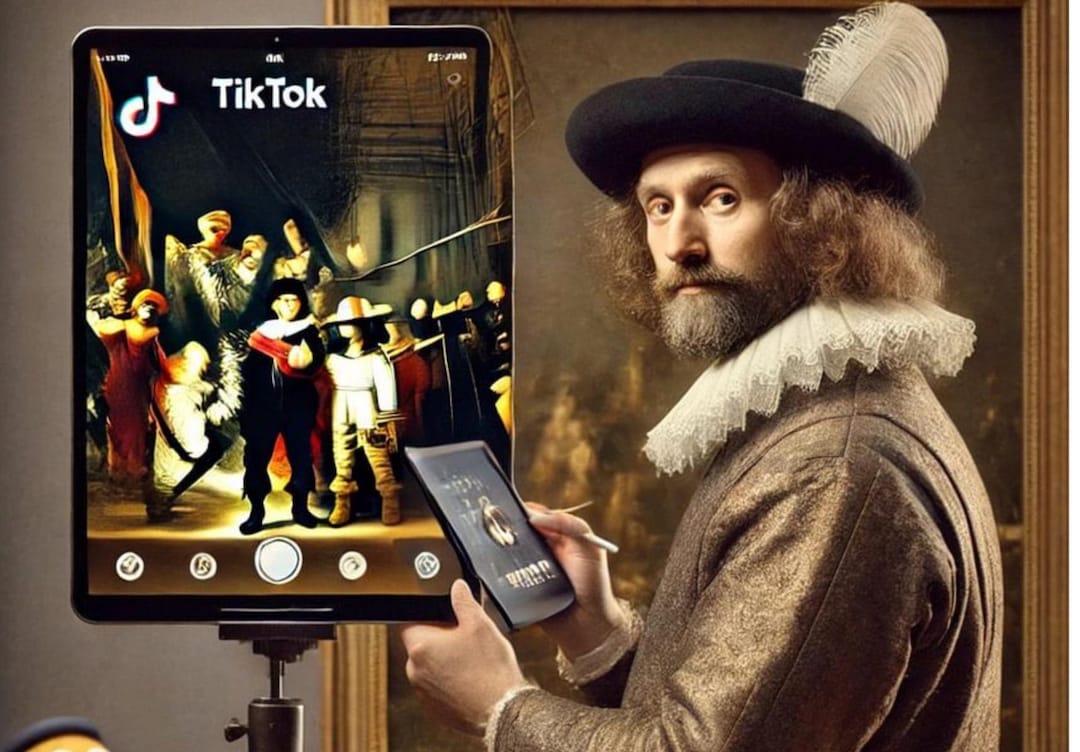 Rembrandt Posting 'the Night Watch" on Tik Tok - Digital Art Print for ...
