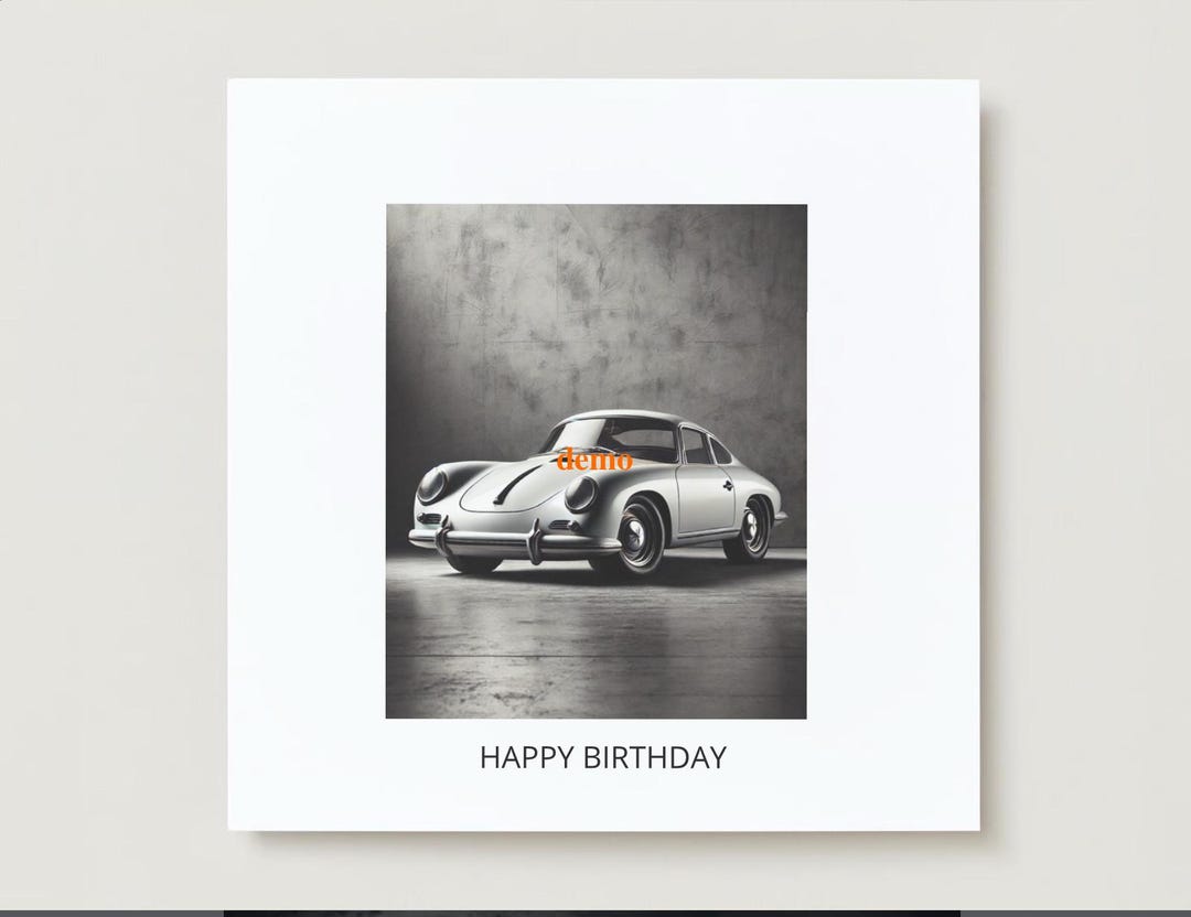 Happy Birthday Greetz Card Vintage Porsche - Etsy