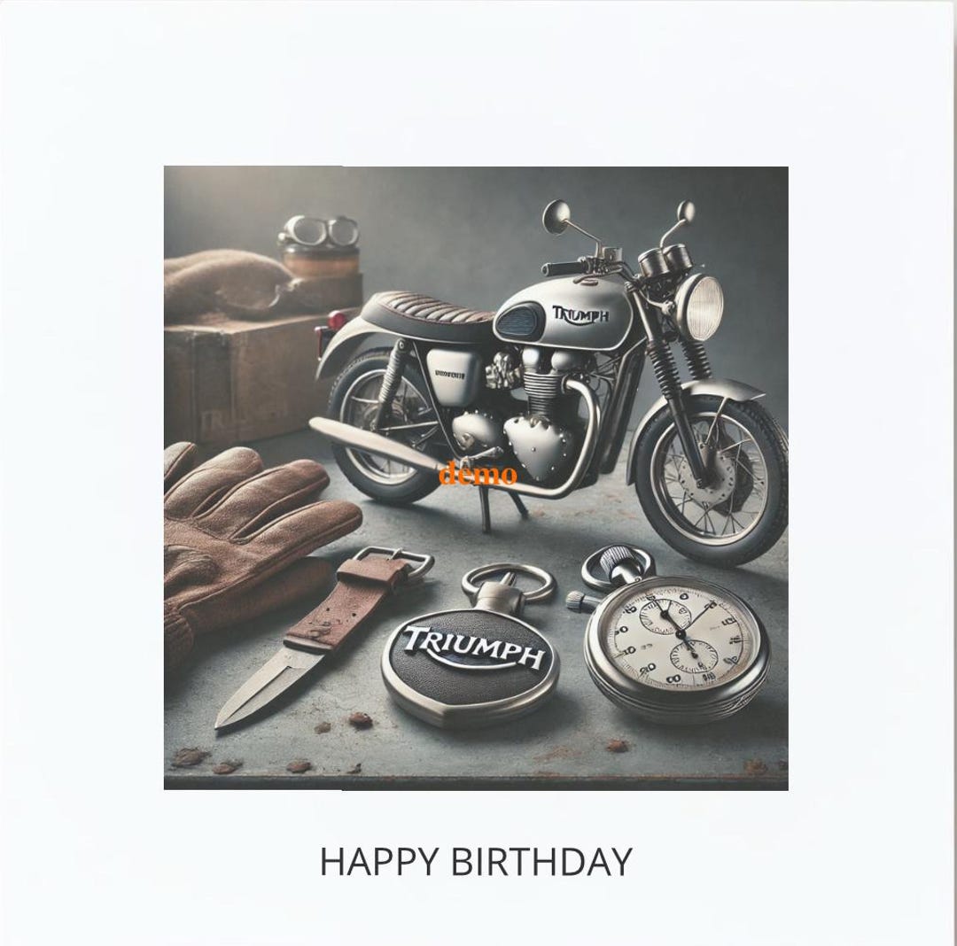 Happy Birthday Card TRIUMPH Digital - Etsy