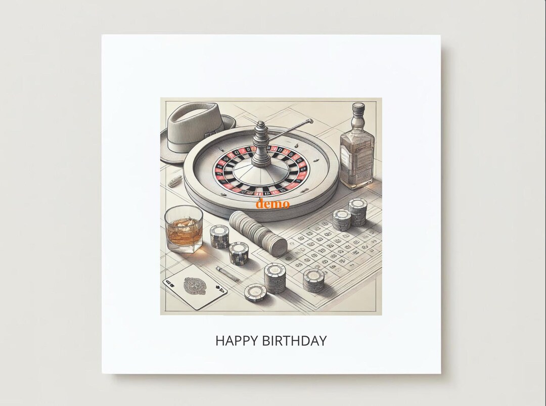Happy Birthday Greetz Card Casino - Etsy