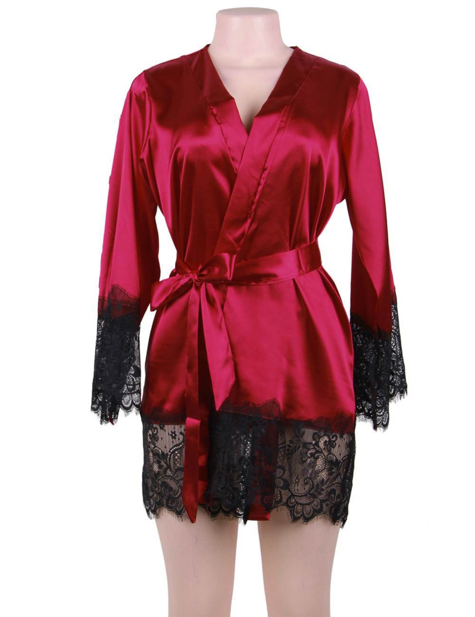 Red Robe, Sexy Red Lingerie, Satin Robe, Lace Robe, Bridesmaid Robe ...