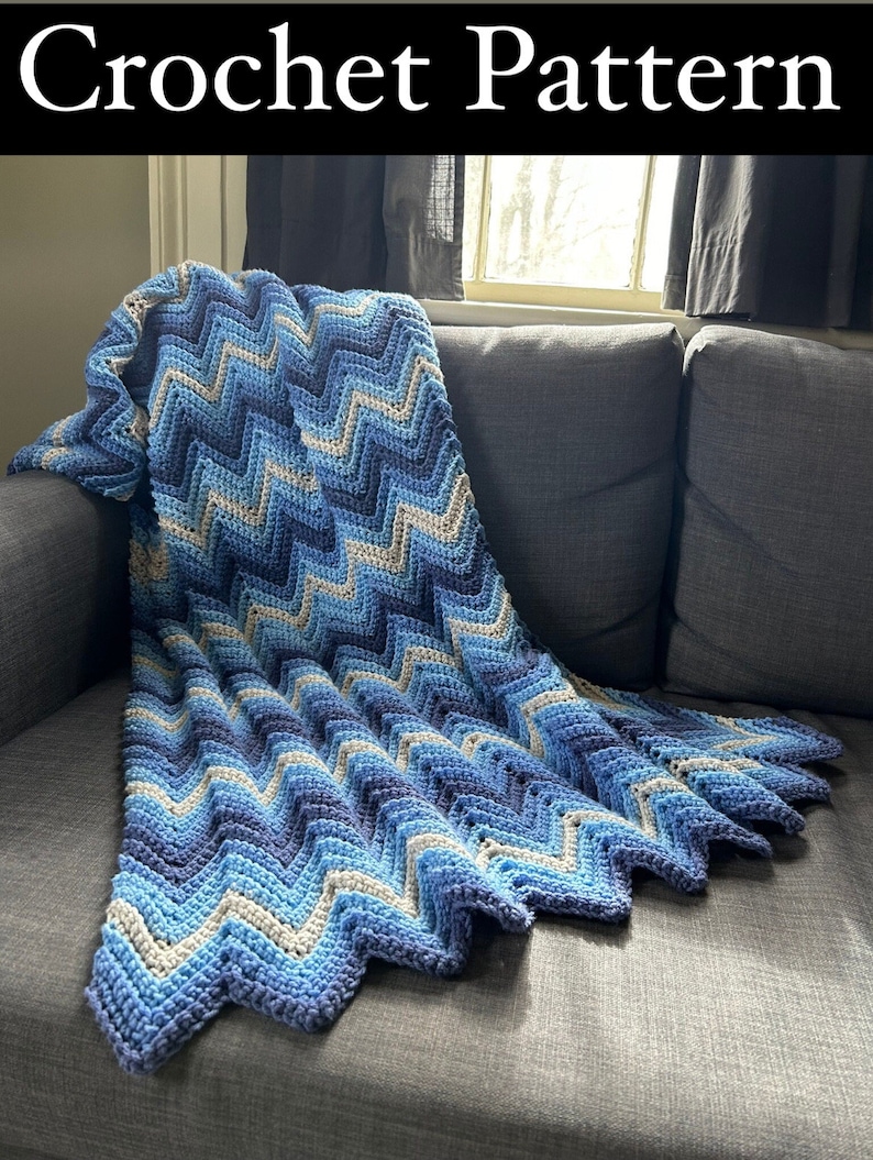 Textured Chevron Crochet Blanket Pattern (downloadable PDF) - Etsy
