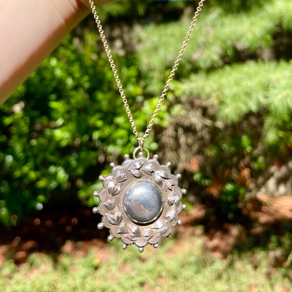 Antique Leaves Necklace, Victorian English Sterling S… - Gem